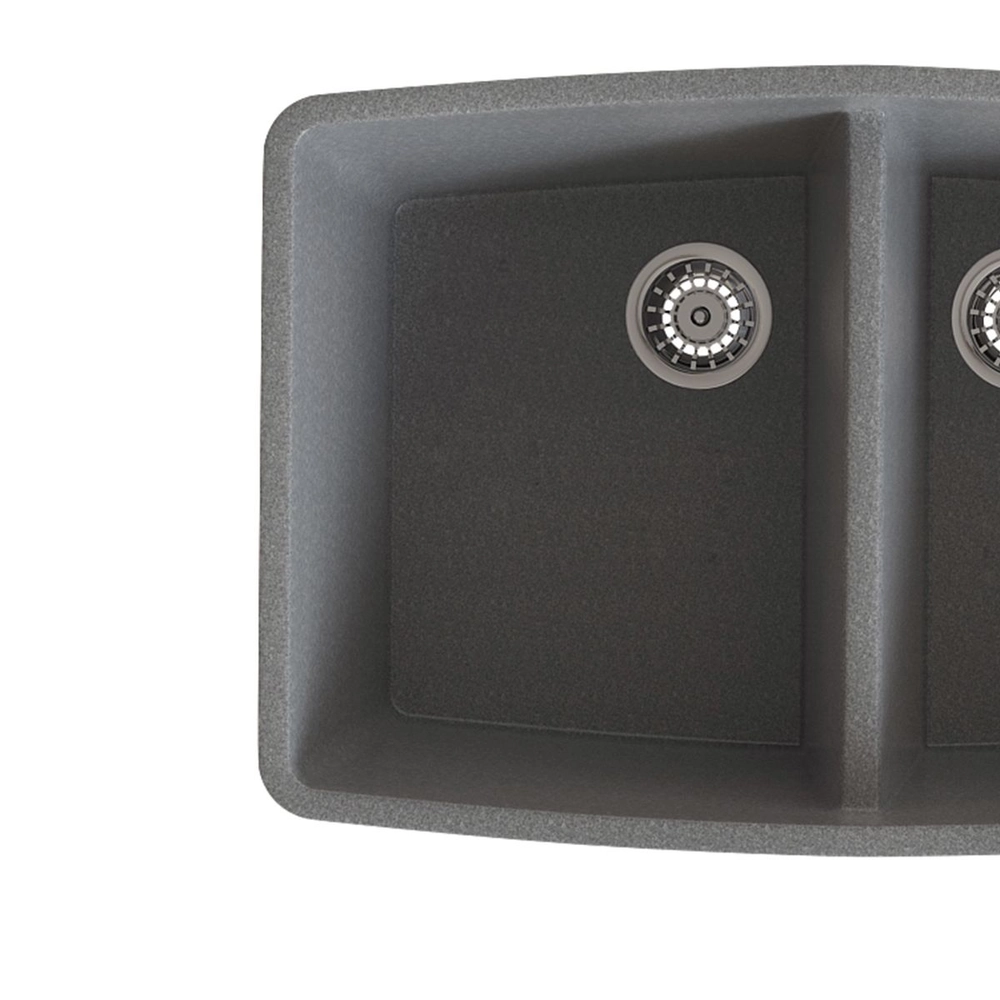 Soothera Évier de cuisine en granite à double bac encastré par le ...