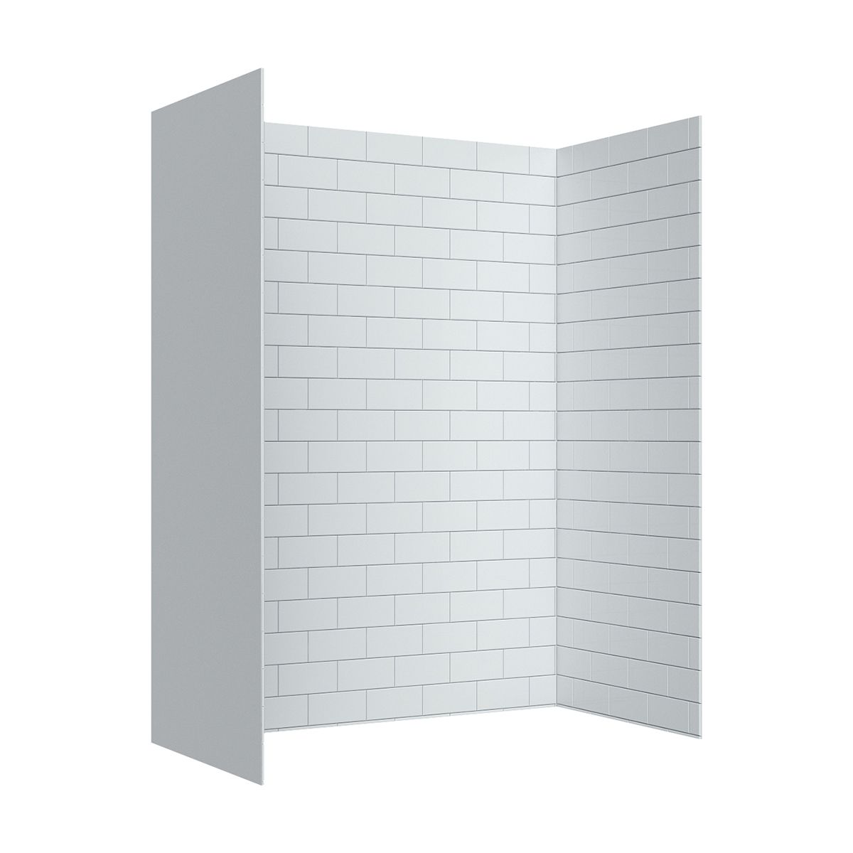 Ebblyn Subway-Tile Shower Wall Panel Surround, Set of 3 - White | Linen ...