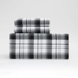 Black Check Flannel Sheet Set | Linen Chest