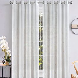 Rideaux à œillets brodé transparents | Linen Chest