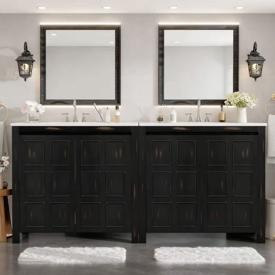 Meuble-lavabo moderne avec double lavabo – 72 po | Linen Chest