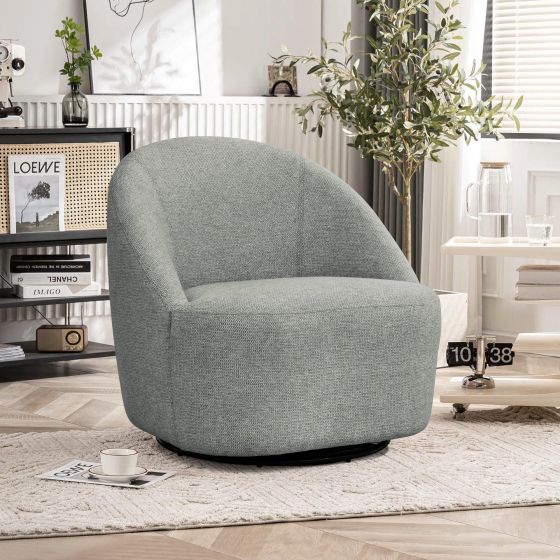 Karya Swivel Accent Chair | Linen Chest