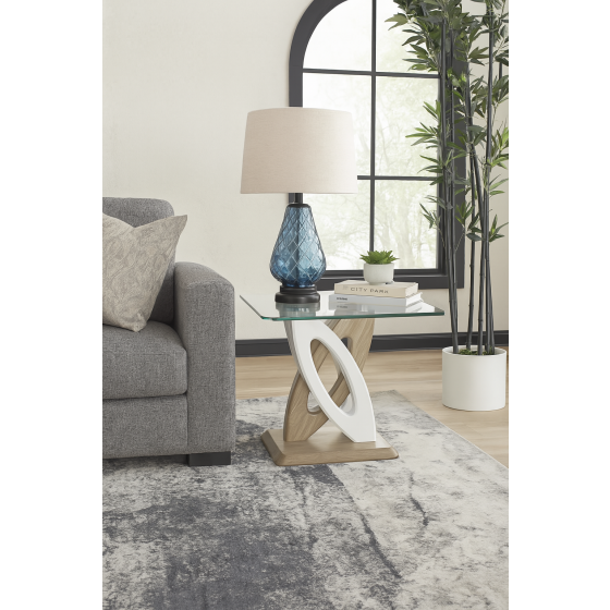 Tuscan End Table - White/Walnut | Linen Chest