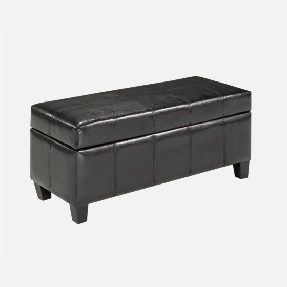 Sunder Storage Ottoman, 34 x 14 x 16" - Espresso | Linen Chest