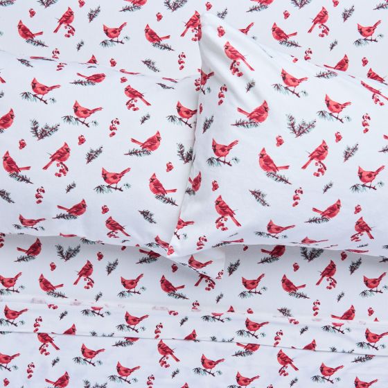 Flannel Sheet Set Cardinals | Linen Chest