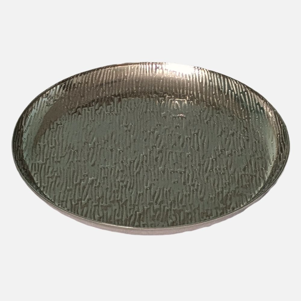 Elegance Round Platter with line texture | Linen Chest