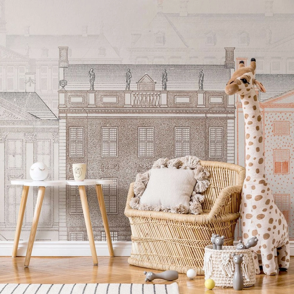 Vintage European Buildings 2 Wallpaper Mural | Linen Chest