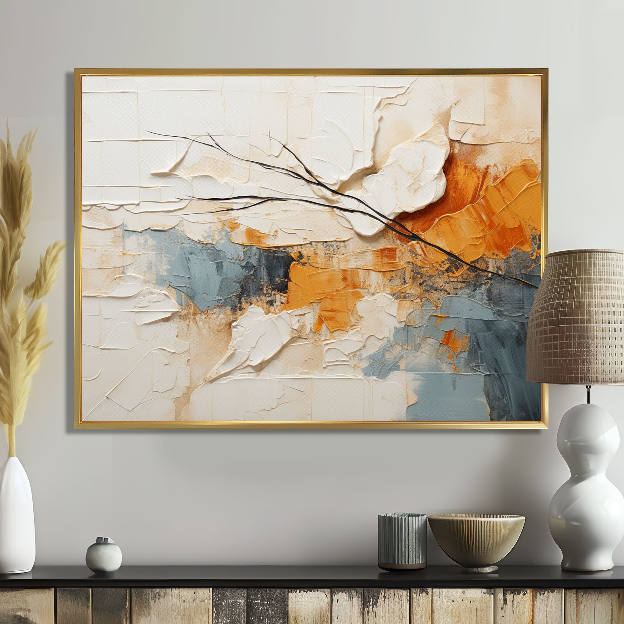 Scandinavian Serenity – Modern Minimalist Abstract Art | Linen Chest