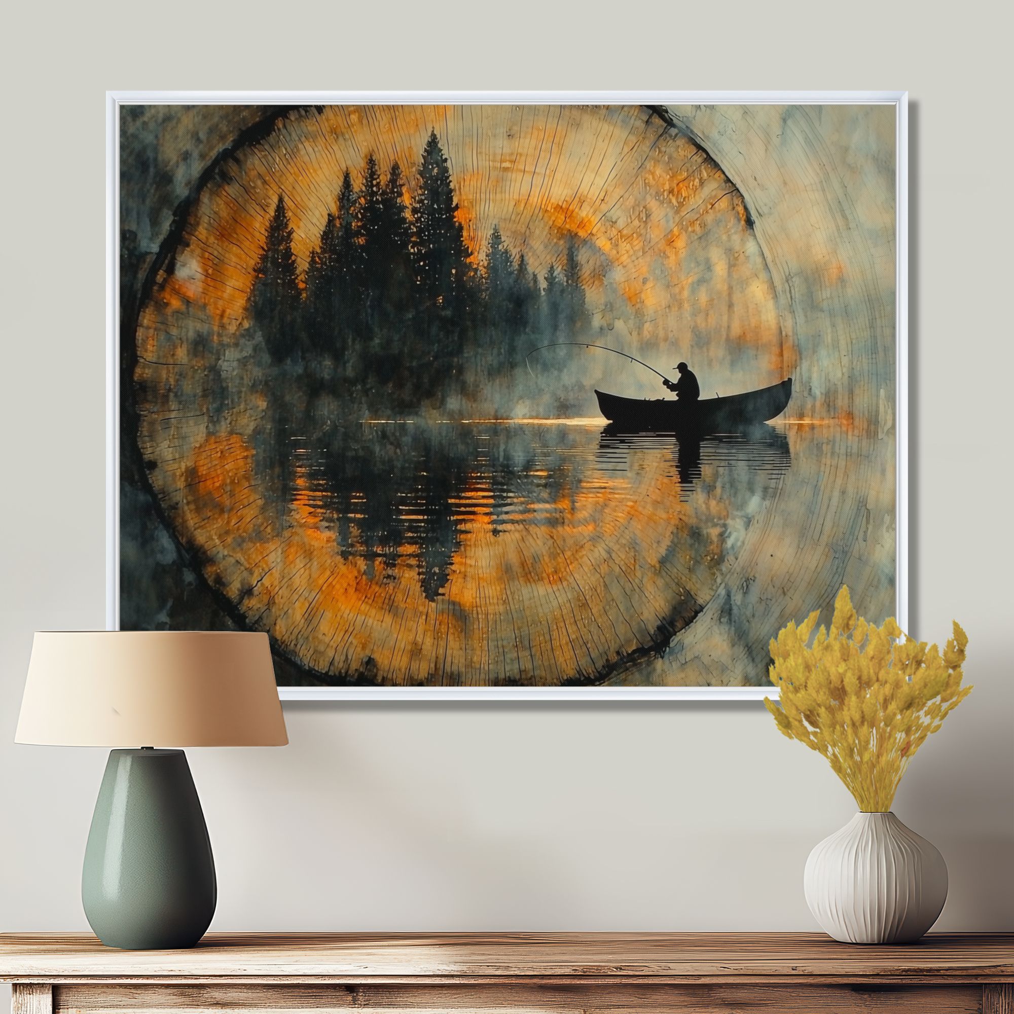 River Fishing – Peaceful Nature Landscape | Linen Chest