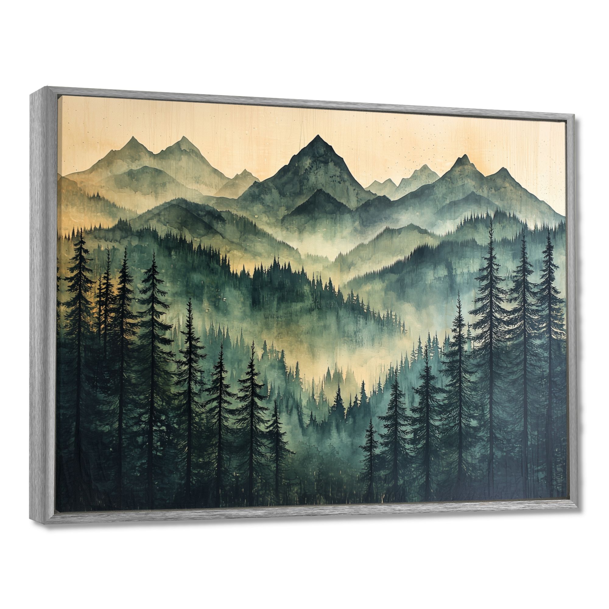 Woodland Silhouette – Calm Mountain Horizon | Linen Chest