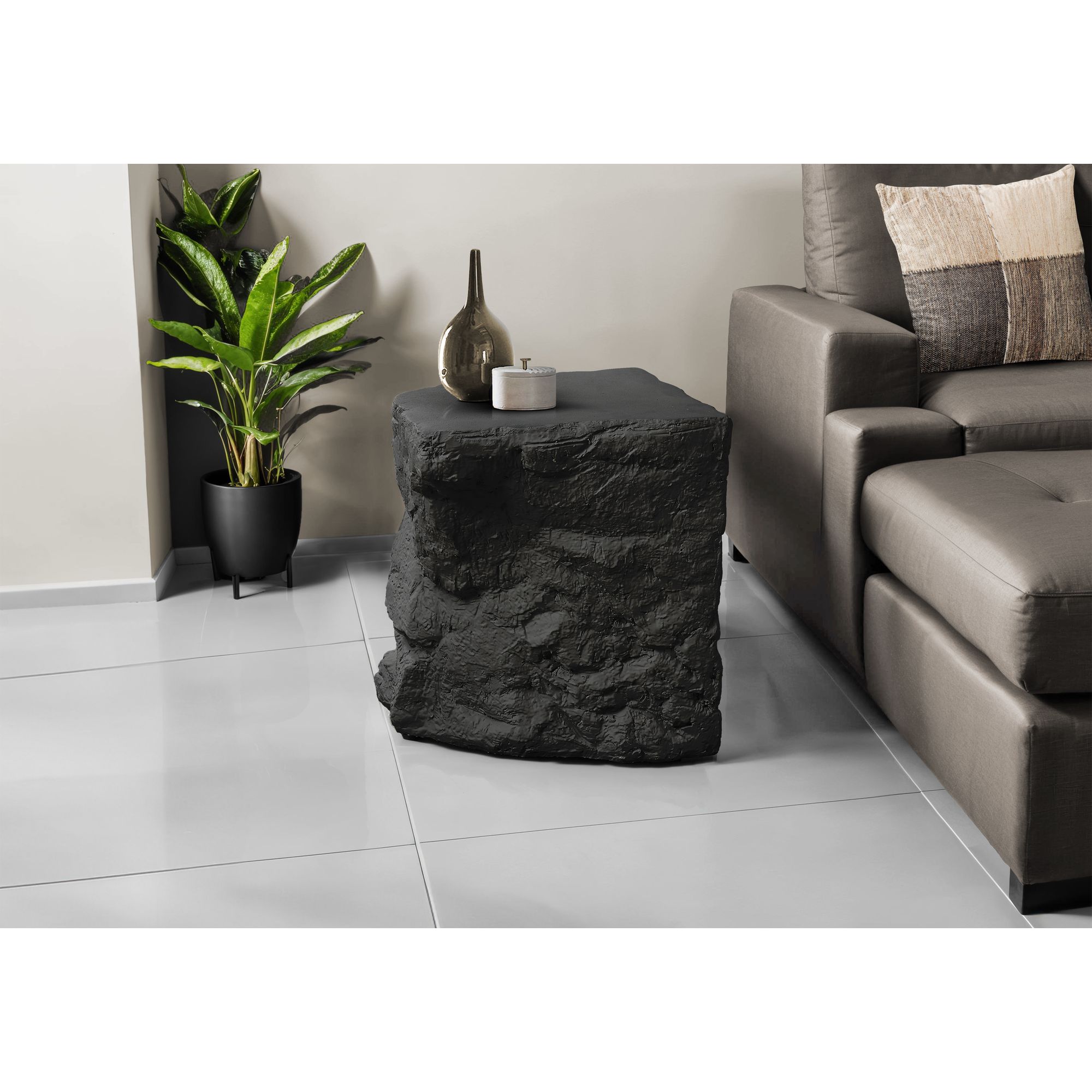 Black Indoor/Outdoor Side Accent Table | Linen Chest