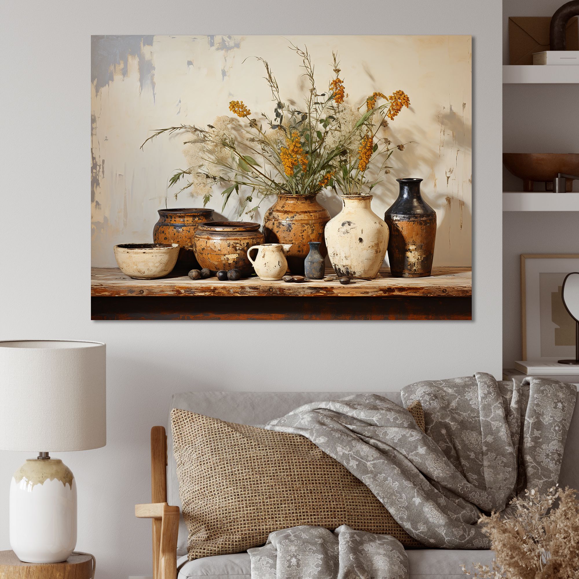 Vintage Pottery and Brown Florals – Antique Decorative Art | Linen Chest