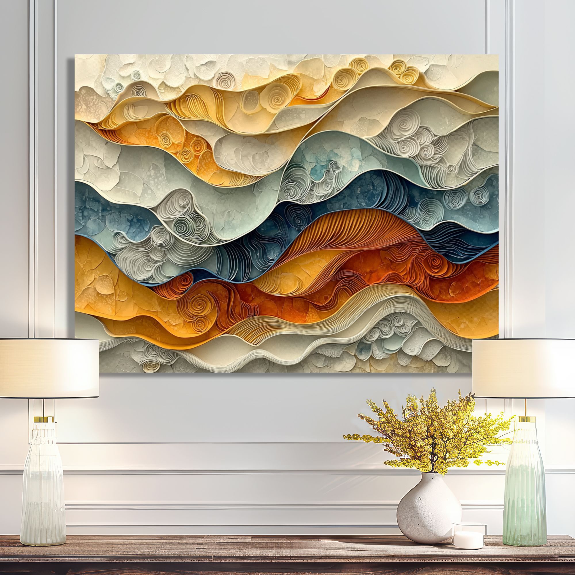 Fragmented Reality – Organic Spiral Abstraction | Linen Chest