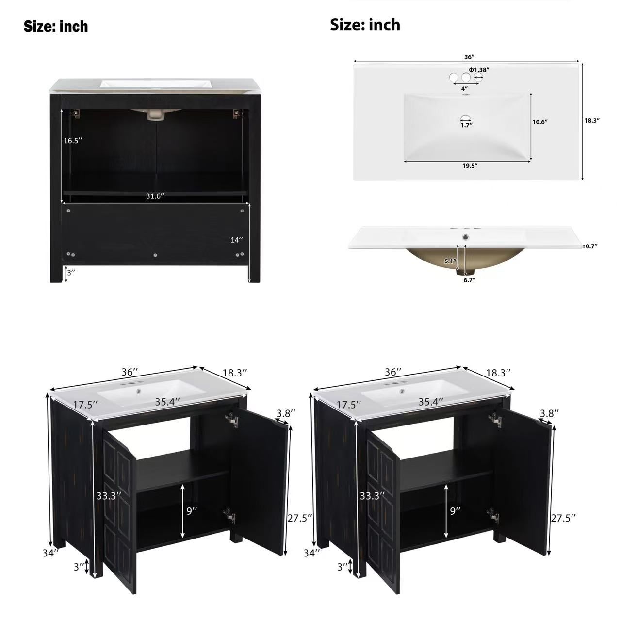 Meuble-lavabo moderne avec double lavabo – 72 po | Linen Chest